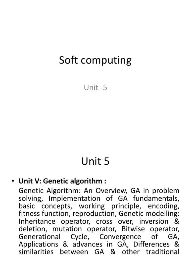 Unit 5 | Download Free PDF | Genetic Algorithm | Genetics