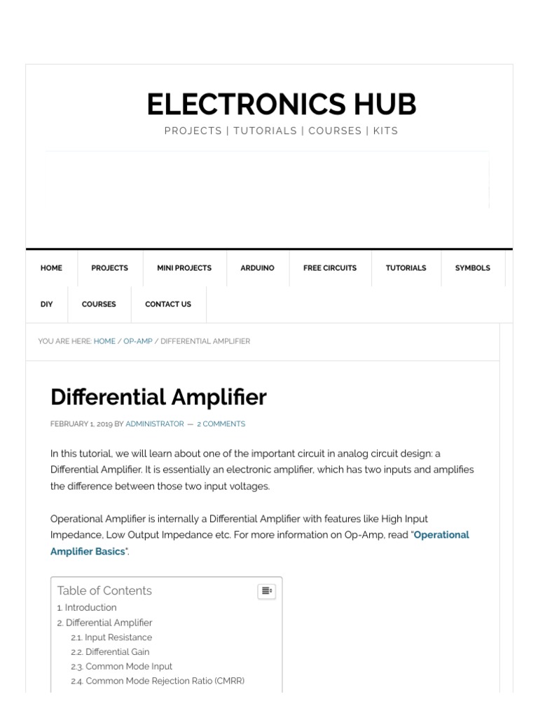 Op Amp Differential Amplifier Circuit Age Subtractor | PDF ...
