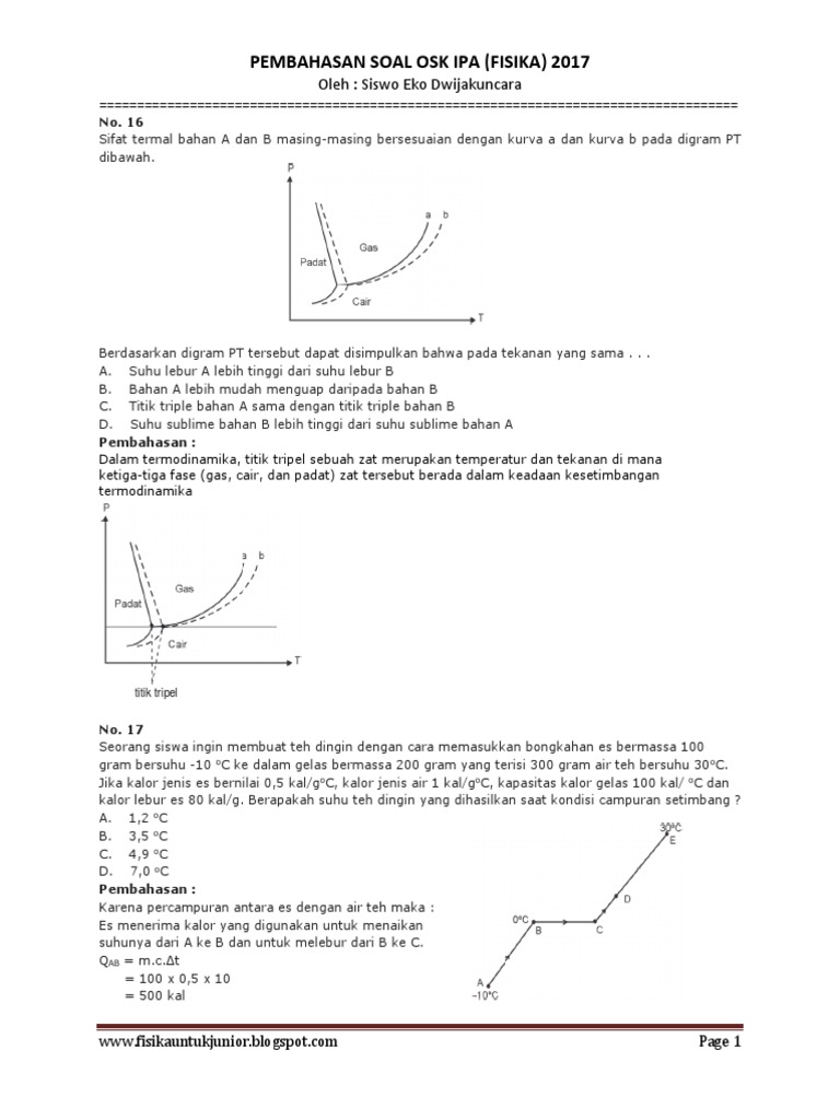 Pembahasan Soal OSK IPA (Fisika) 2017 | PDF | Sains & Matematika