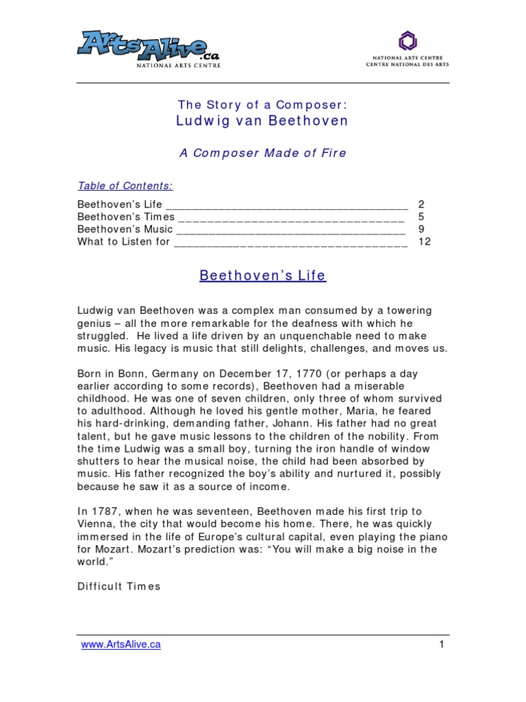 Beethoven Fact File | PDF | Symphony No. 9 (Beethoven) | Ludwig Van ...