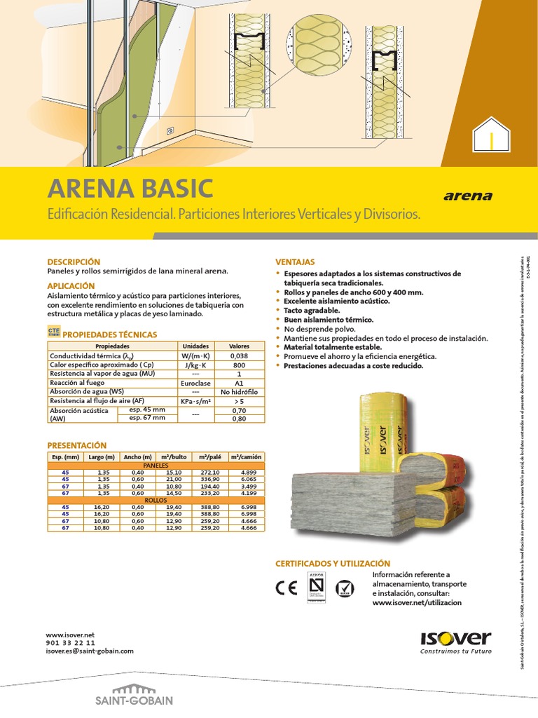 Ficha Arena Basic | PDF | Aislamiento térmico | Naturaleza