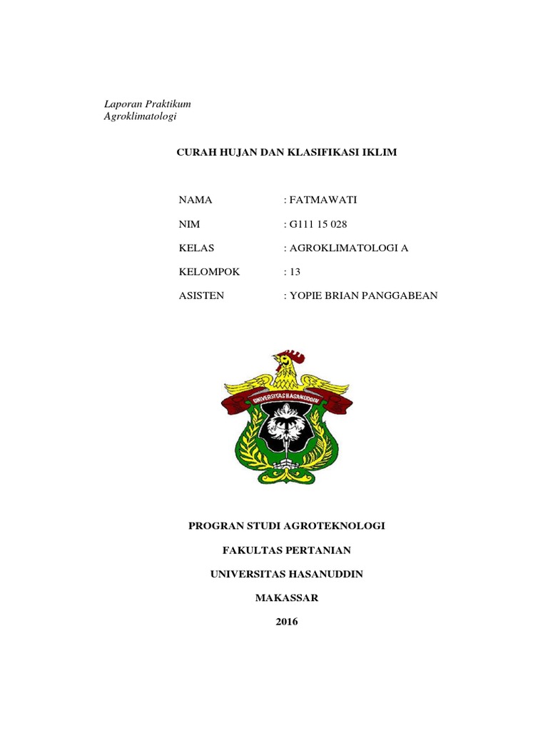 Laporan Praktikum Curah Hujan Dan Klasifikasi Iklim | PDF Laporan Praktikum Curah Hujan Dan Klasifikasi Iklim | PDF