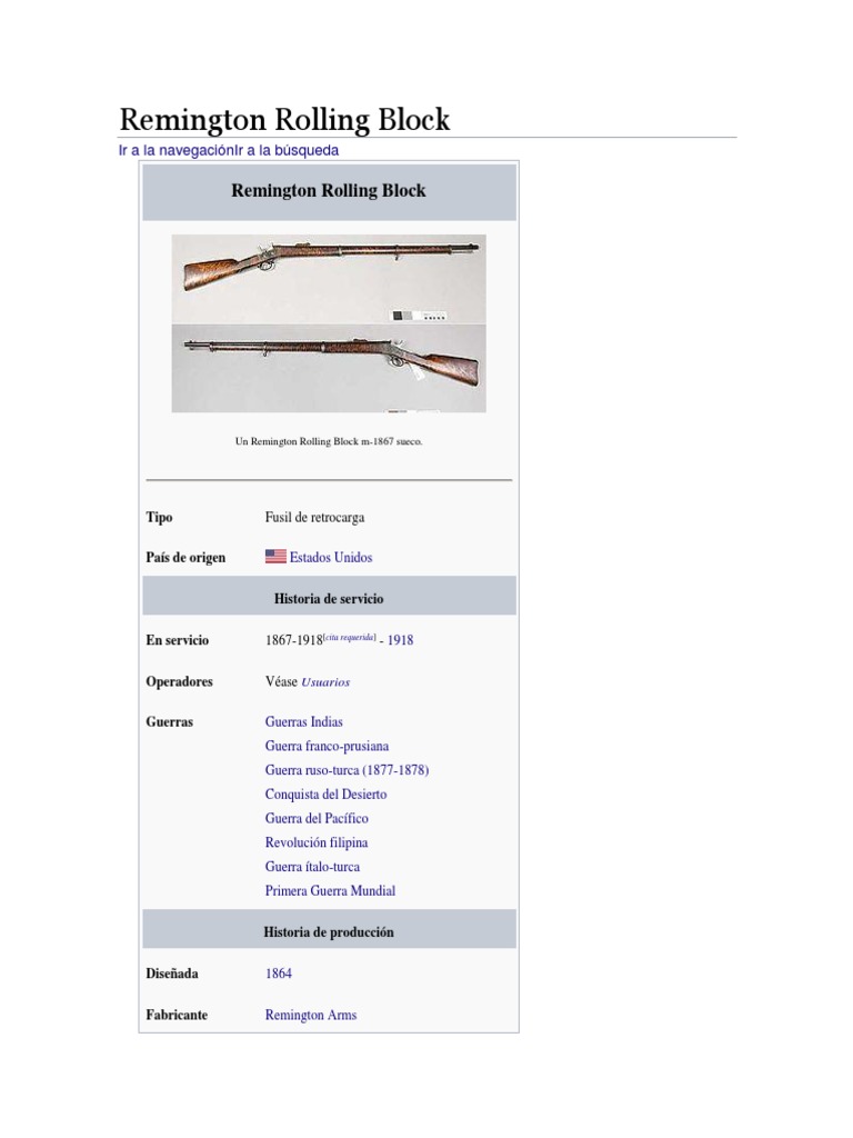 Arma Remington Patria Historia | PDF | Tecnología militar | Proyectiles