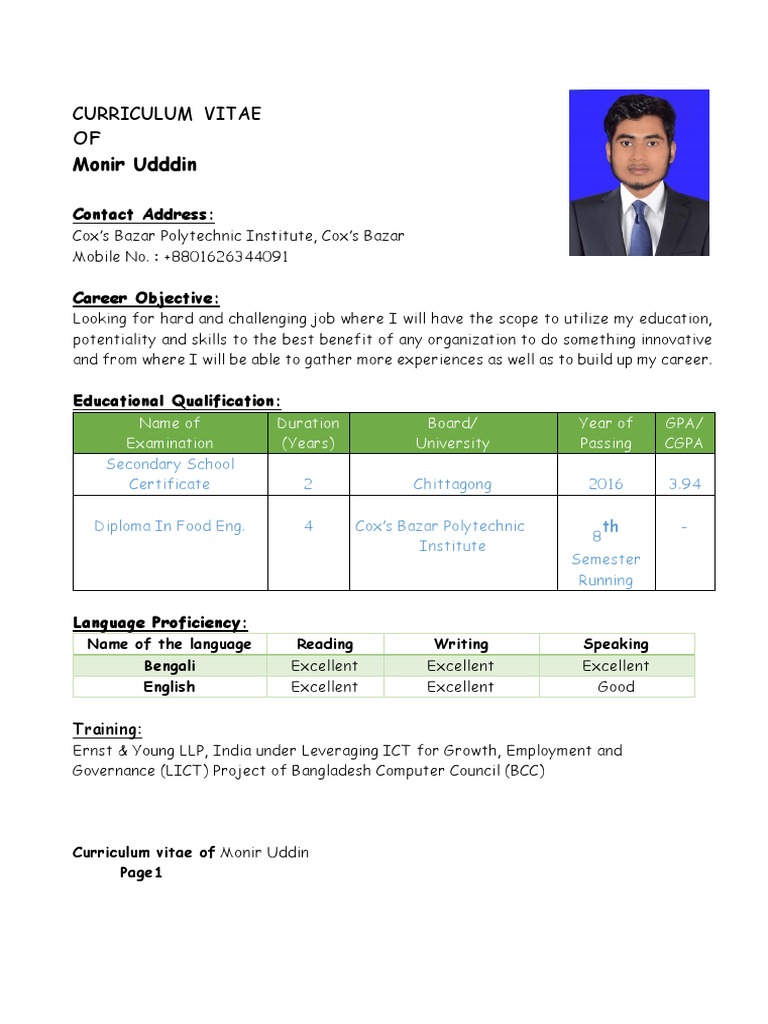 Monir Manir CV Ps | PDF | Bangladesh | Résumé