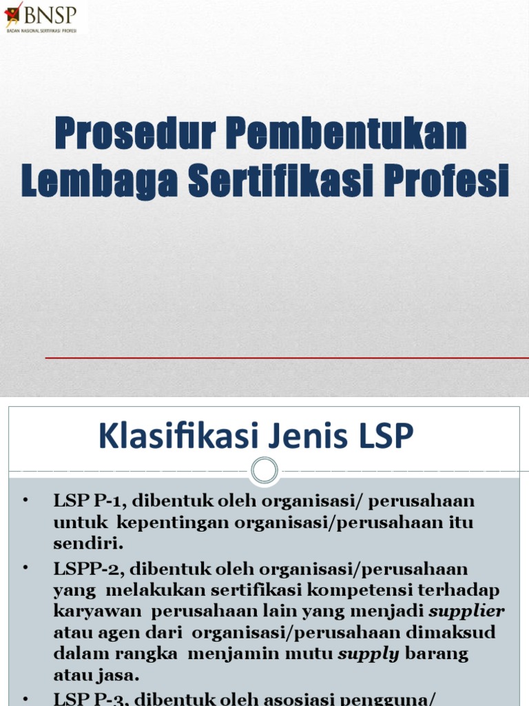 Prosedur Pembentukan Lsp Pdf