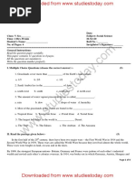 Class 5 Admission Test Sample Paper | PDF | Soil | Egg White