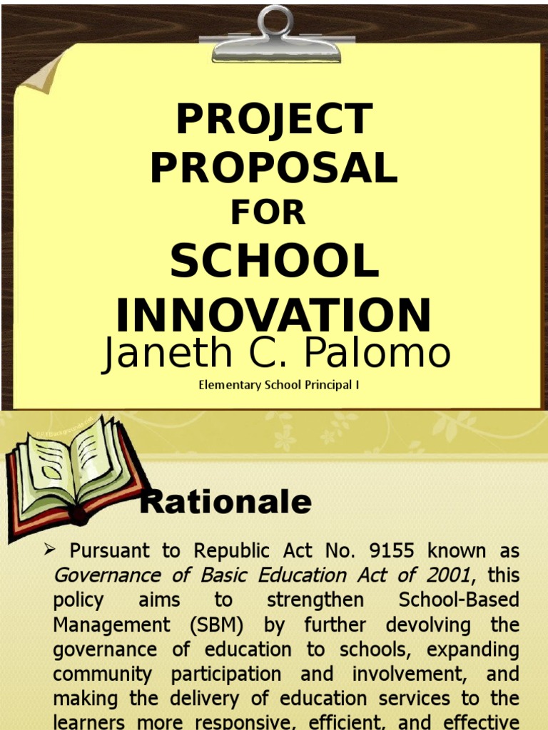 School Innovation Project Proposal Guide | PDF | Innovation ...
