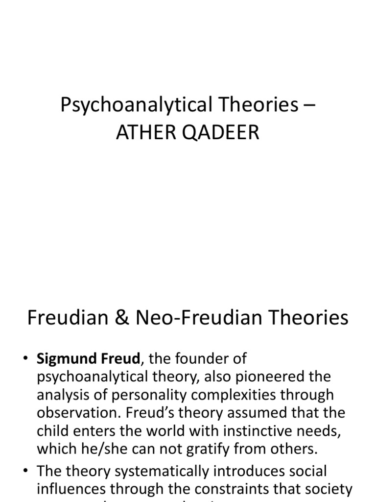Psychoanalytical Theories | PDF | Psychoanalytic Theory | Id