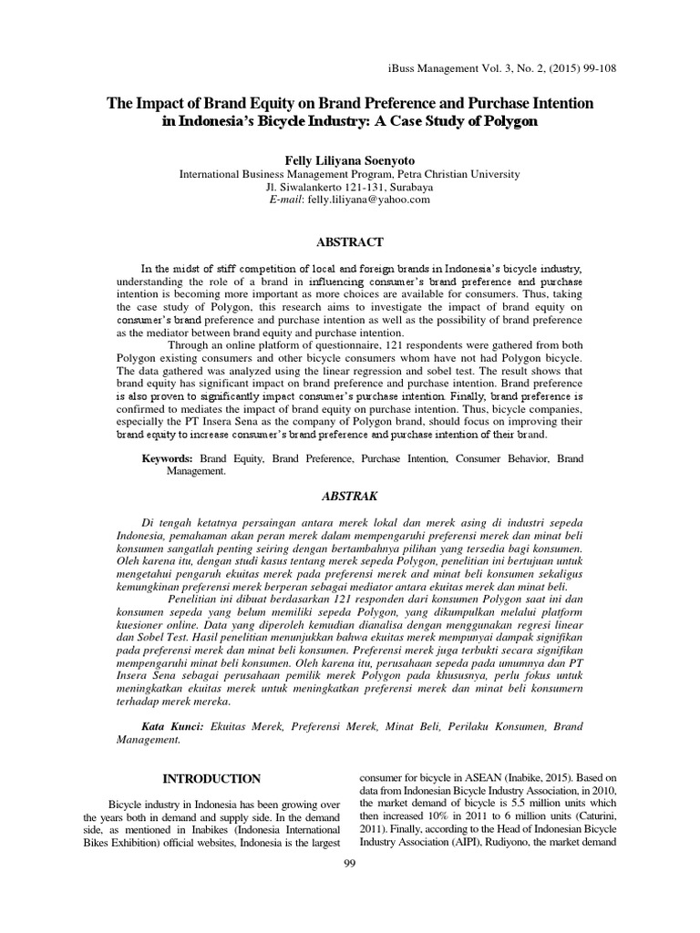 The Impact of Brand Equity On Brand Pref | PDF | P Value | Brand