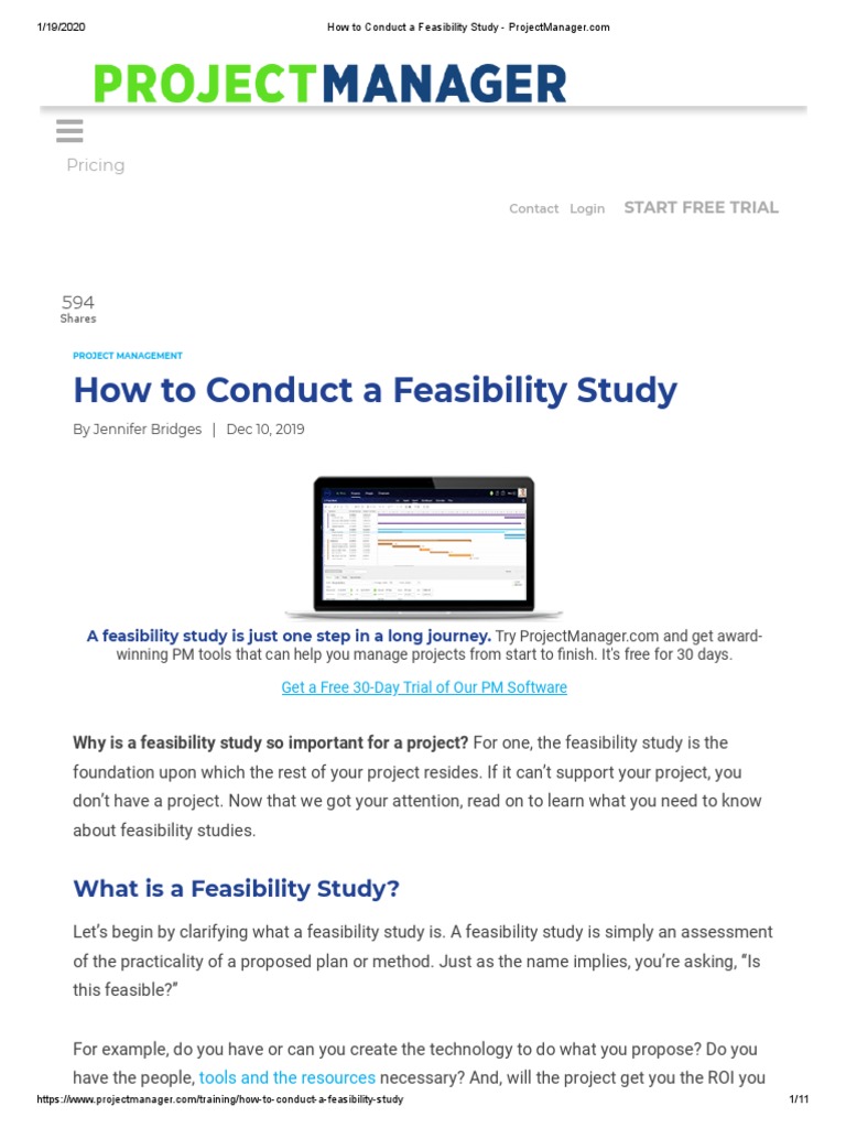 How To Conduct A Feasibility Study PDF | PDF | Feasibility Study ...