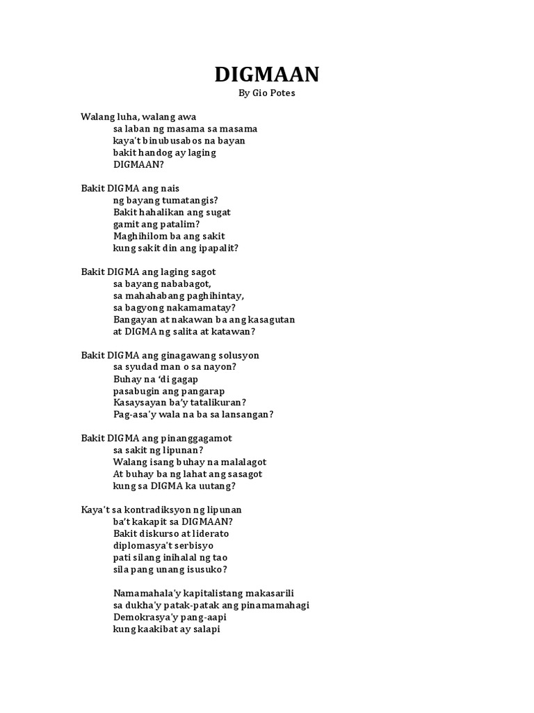 DIGMAAN Potes For Speca | PDF