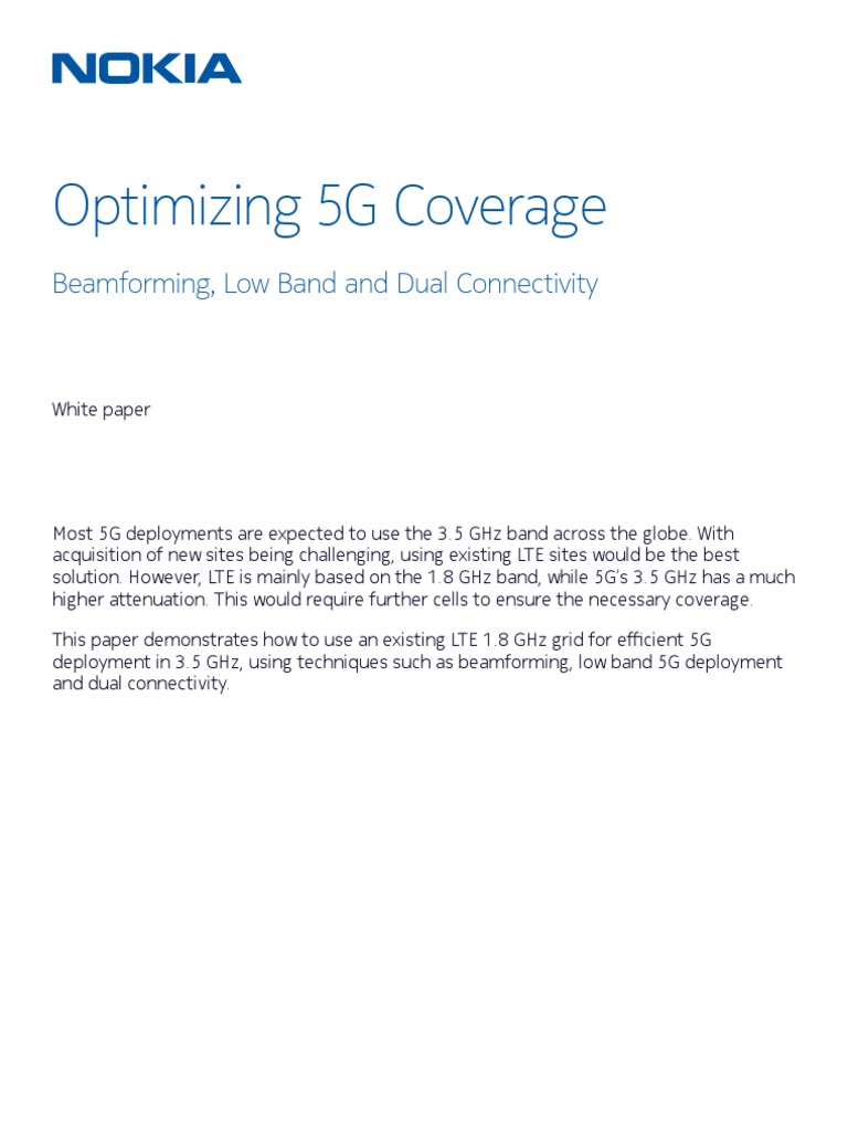 Nokia 5G Coverage Optimization White Paper EN | PDF | Lte (Telecommunication) | Mimo