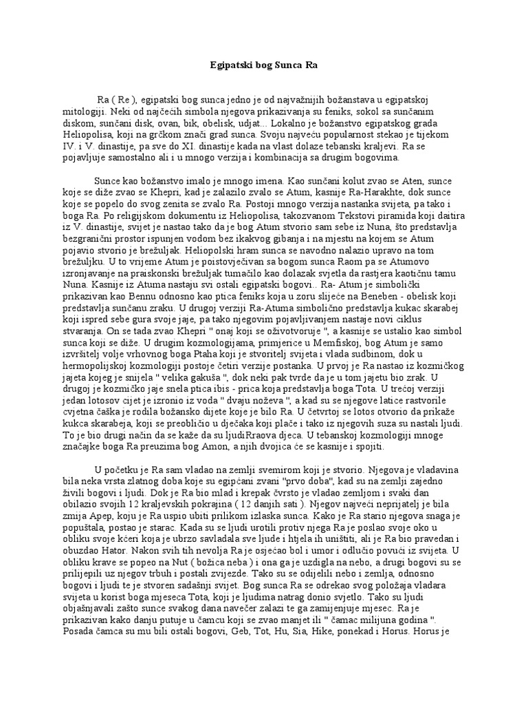 Egipatski Bog Ra | PDF