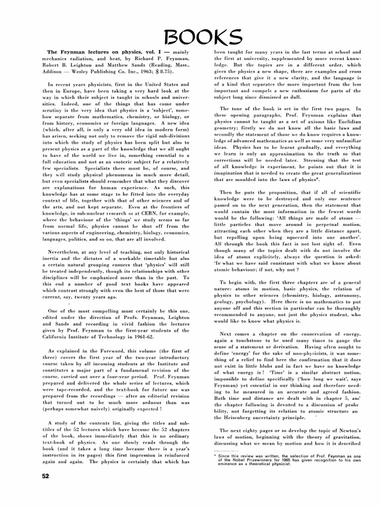 Feynman Lectures On Physics Vol.1 | PDF | Nuclear Physics | Physics