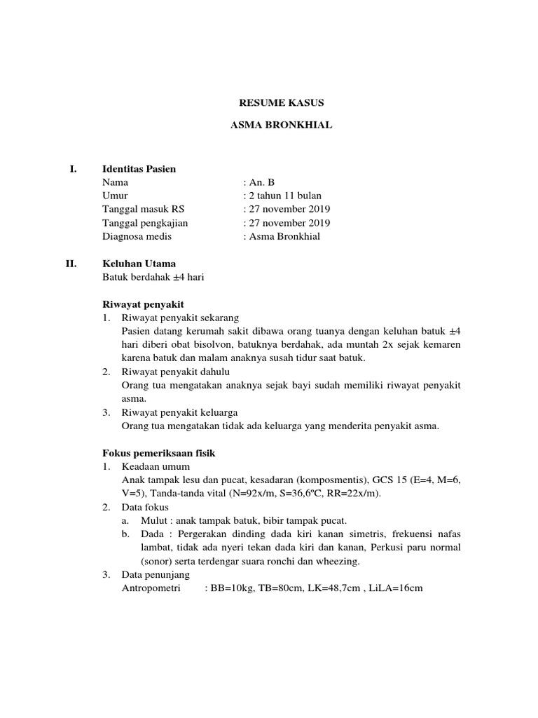 Resume Kasus Asma Bronkial | PDF