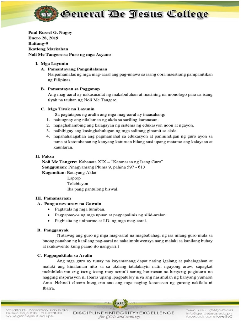 Karanasan NG Isang Guro Lesson Plan | PDF