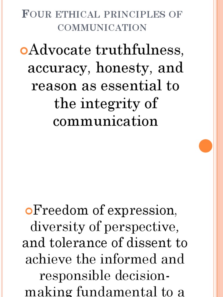 Four Ethical Principles of Communication | PDF