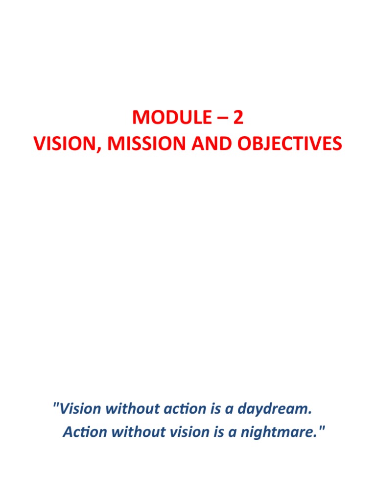 Vision, Mission & Objectives | PDF | Competitive Advantage | Economies