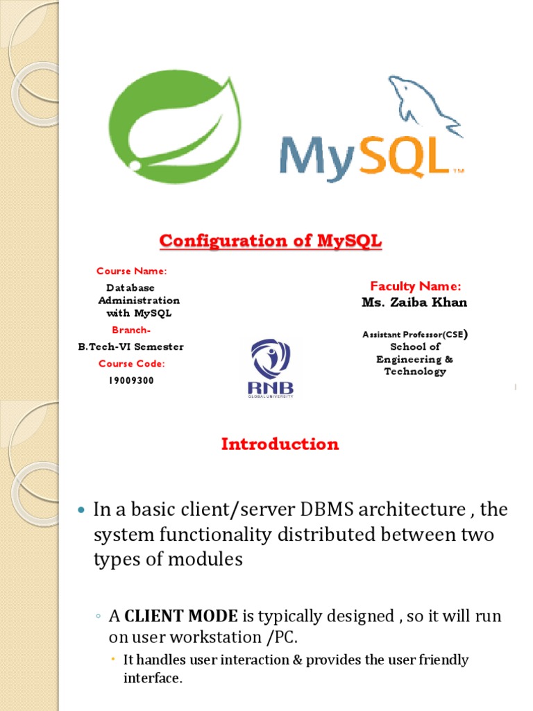 MySQL Architecture | PDF | Client–Server Model | Databases