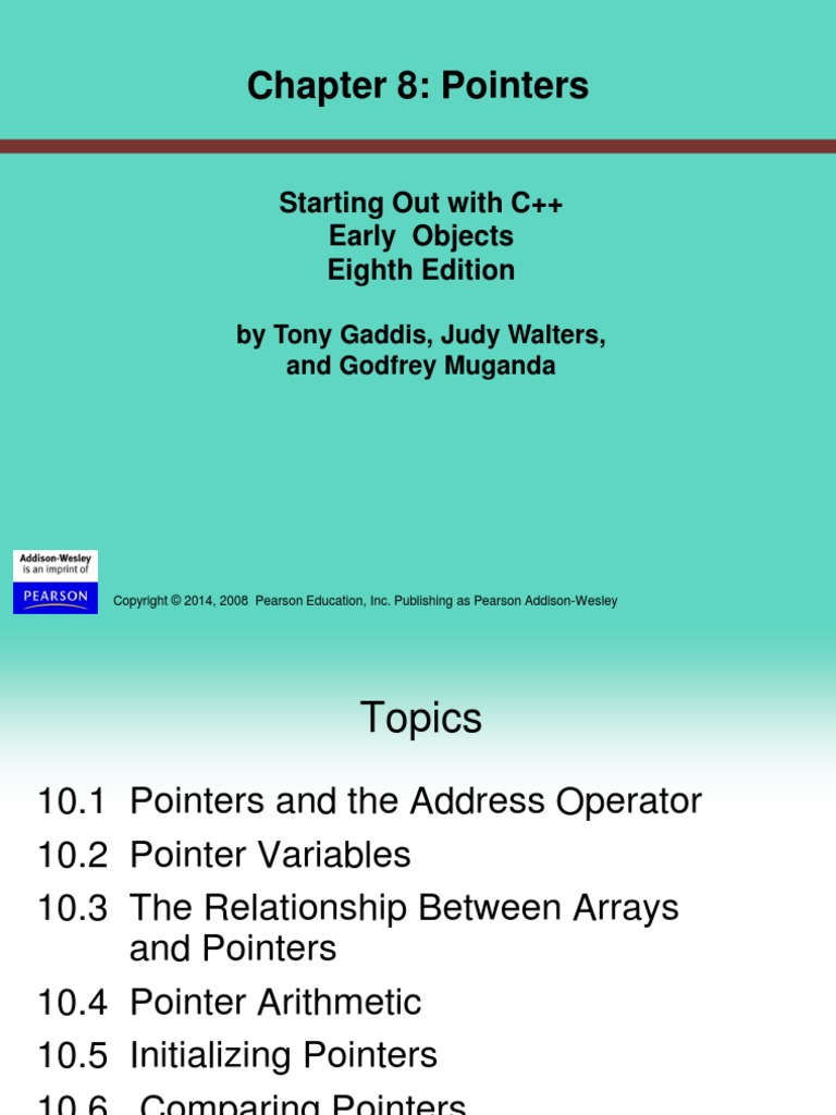 Chapter8 Pointers Pdf Pointer Computer Programming Parameter 0821