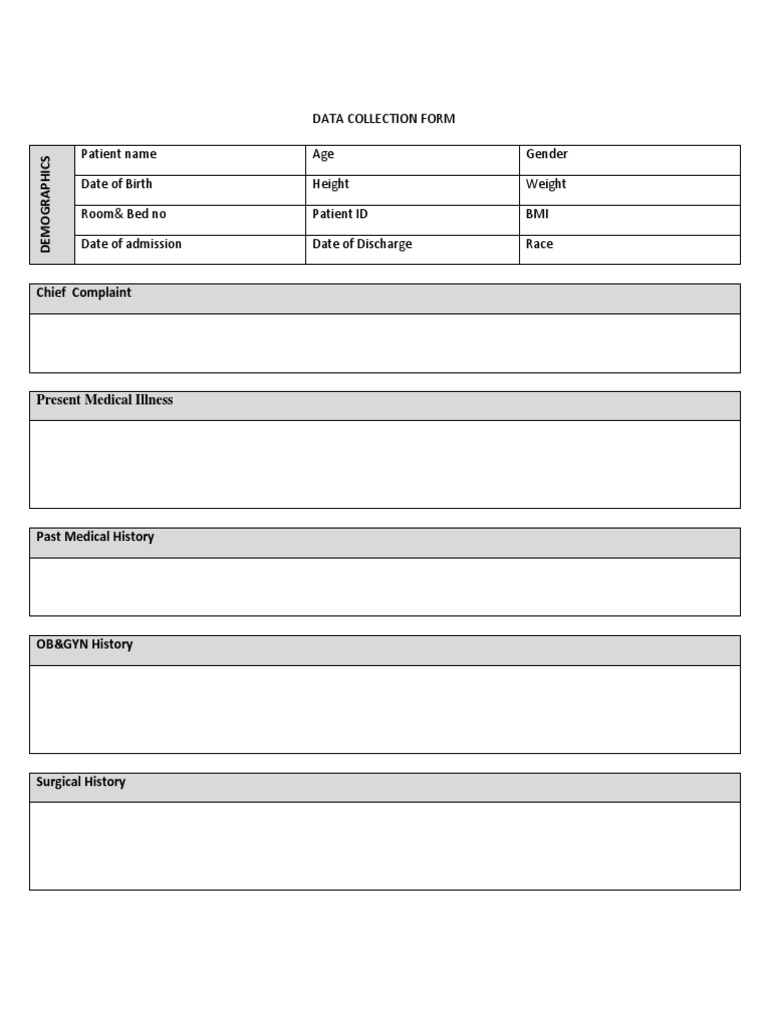 Project Data Collection Form | PDF