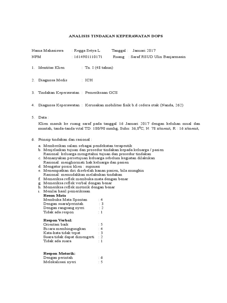 DOPS Pemeriksaan GCS | PDF