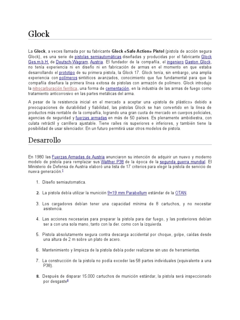 Modelos de Glock | PDF | Herramientas | Armas de fuego