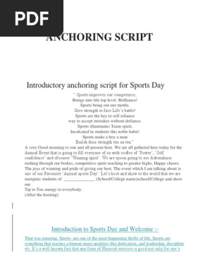 Anchoring Script For Sports Day Opening Ceremony Cheap Sale | www ...