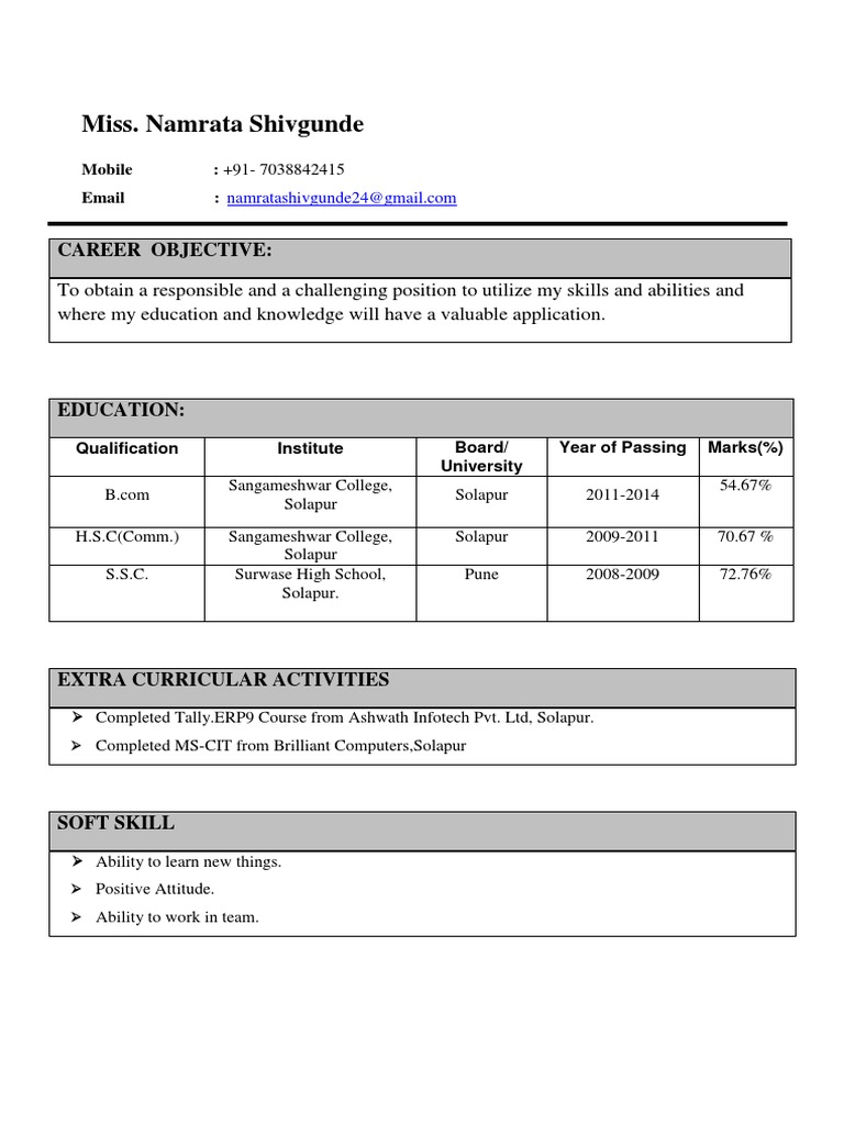 Namrata Resume | PDF