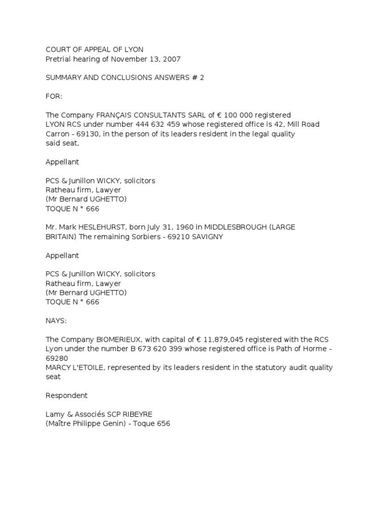 Court of Appeal of Lyon | PDF | Tariff | Value Added Tax