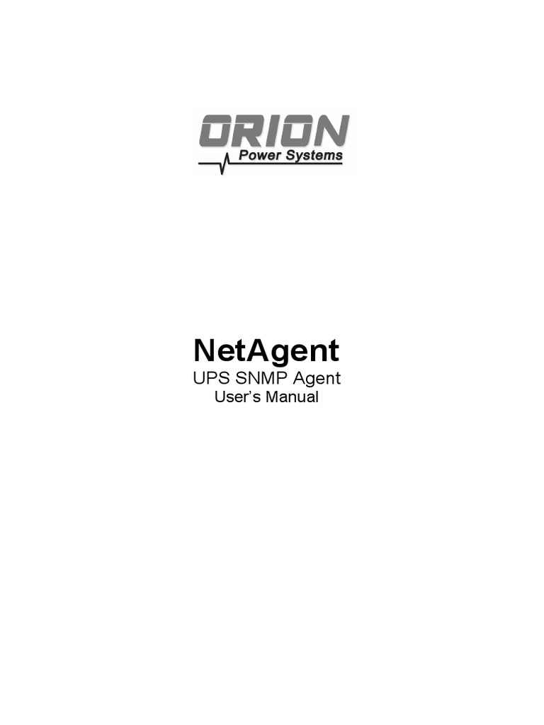 Orion SNMP Netagent Manual | PDF | Domain Name System | Ip Address