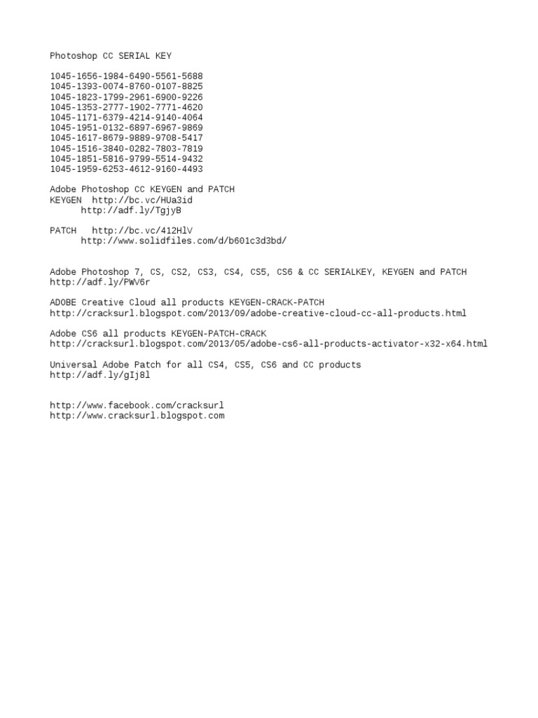 Photoshop Serial Key | PDF