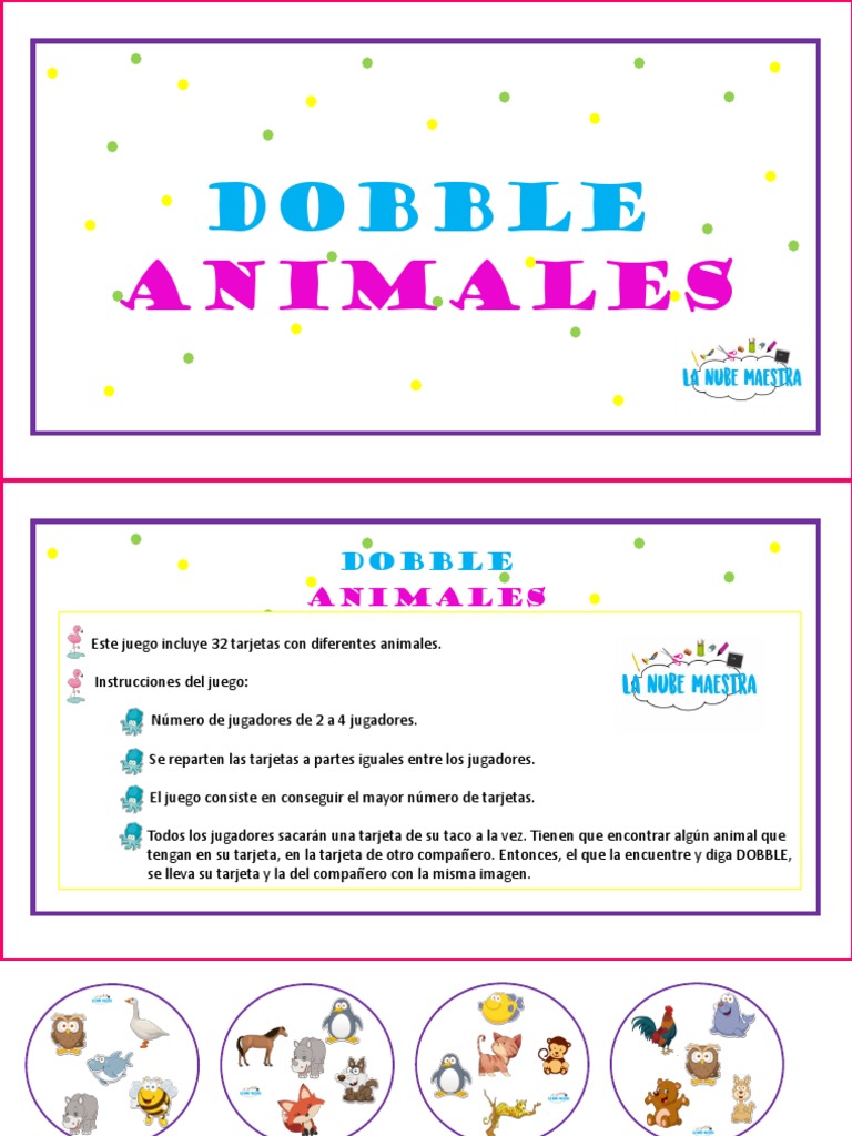 Dobble Animales: Instrucciones del Juego | PDF | Hogar, jardinería y ...
