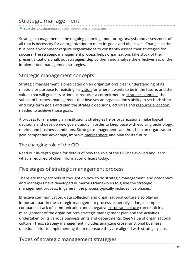 Strategic Management Process Explained | PDF | Strategic Management ...