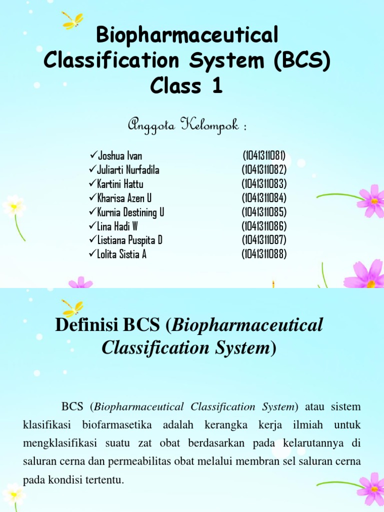 Biopharmaceutical Classification System (BCS) PPT (1) Fix | PDF