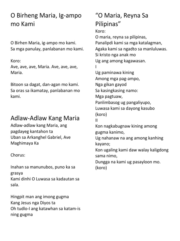 O Birheng Maria | PDF