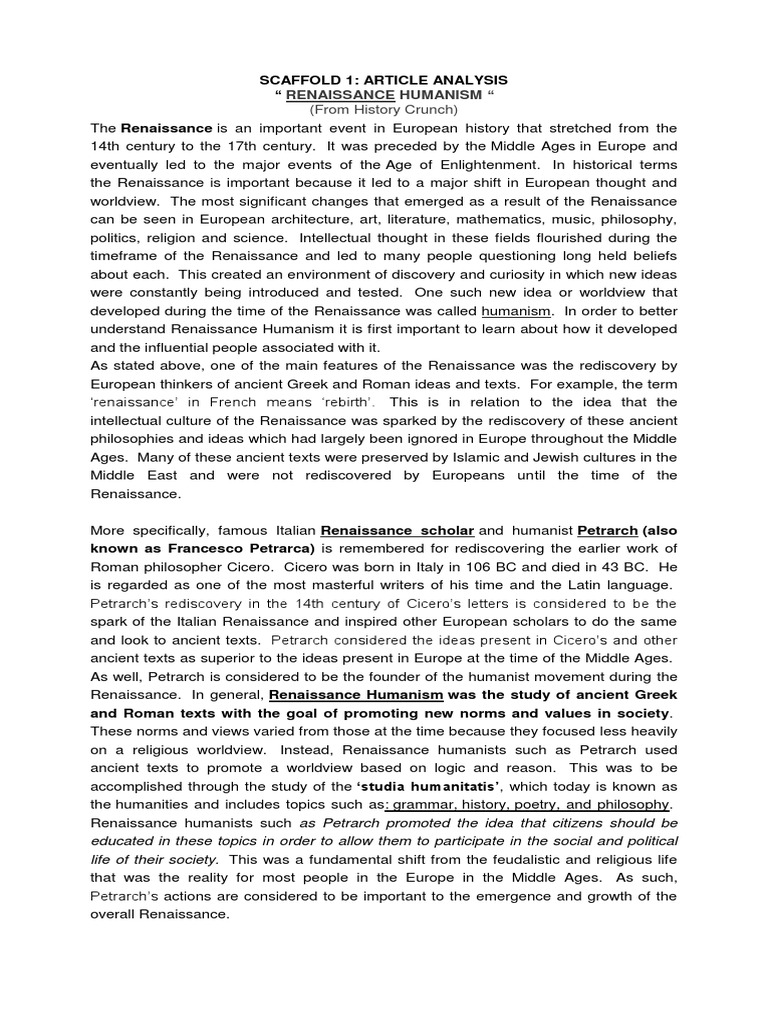 Understanding Renaissance Humanism | PDF | Renaissance | Humanism