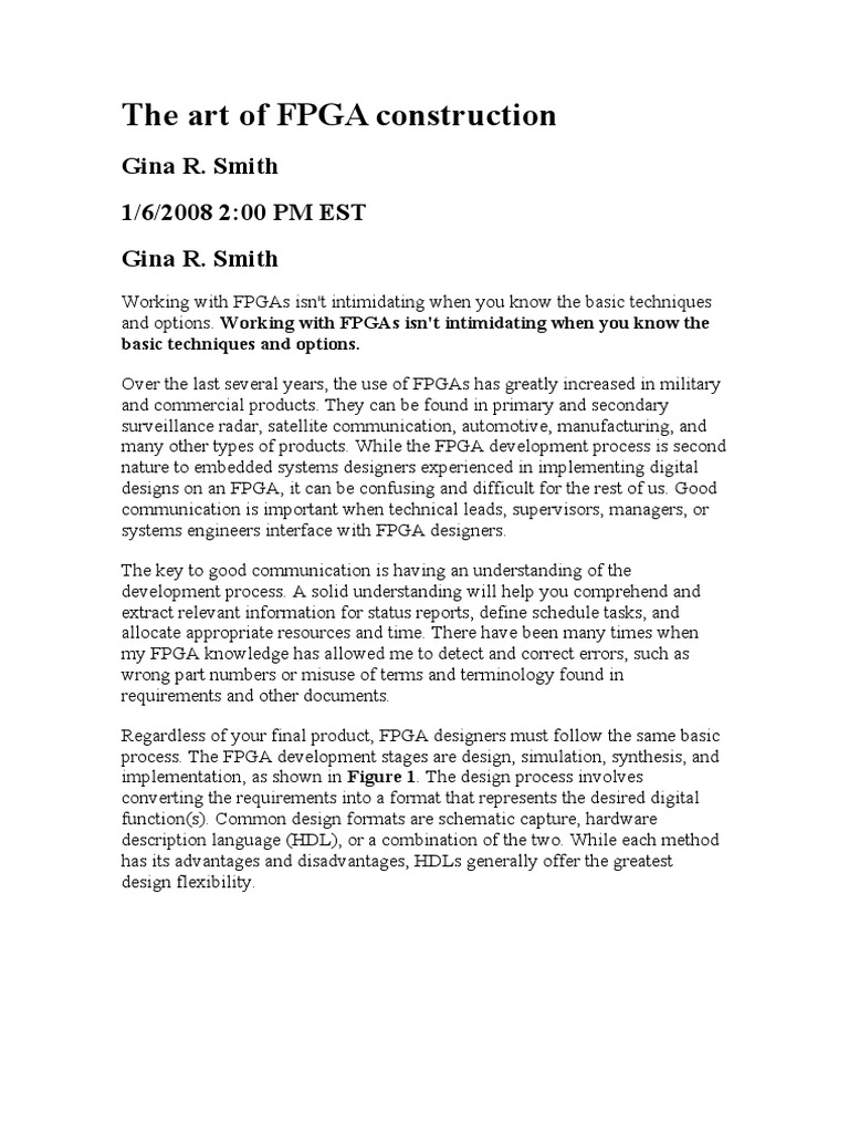FPGA Design Techniques and Guidelines | PDF | Hardware Description ...