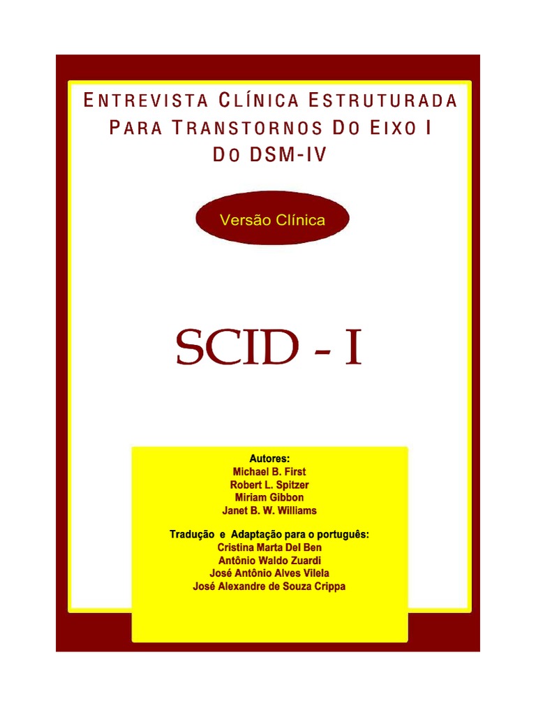 Entrevista Clinica Estruturada para o DSM IV Transtornos Do Eixo I Scid I PDF | PDF | Depressão ...