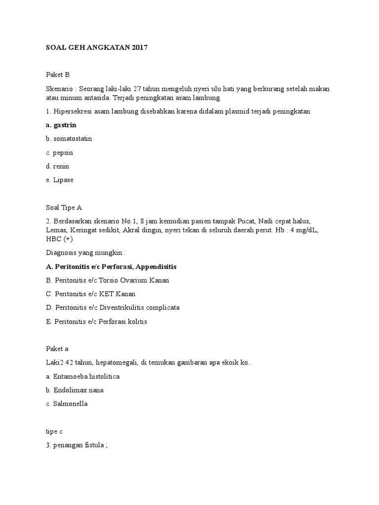 Soal Geh Angkatan 2017 | PDF
