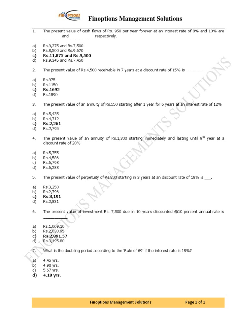 TVM Question 55 | PDF | Present Value | Interest