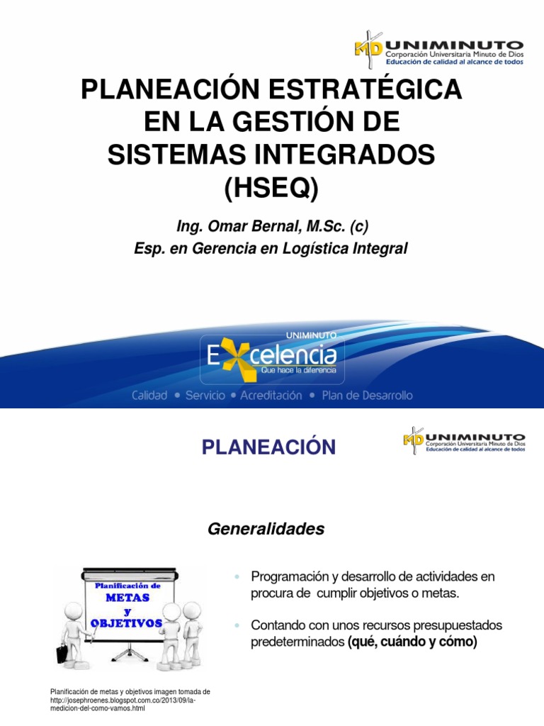La Planificación Estratégica Integrada De Calidad Hseq Pdf