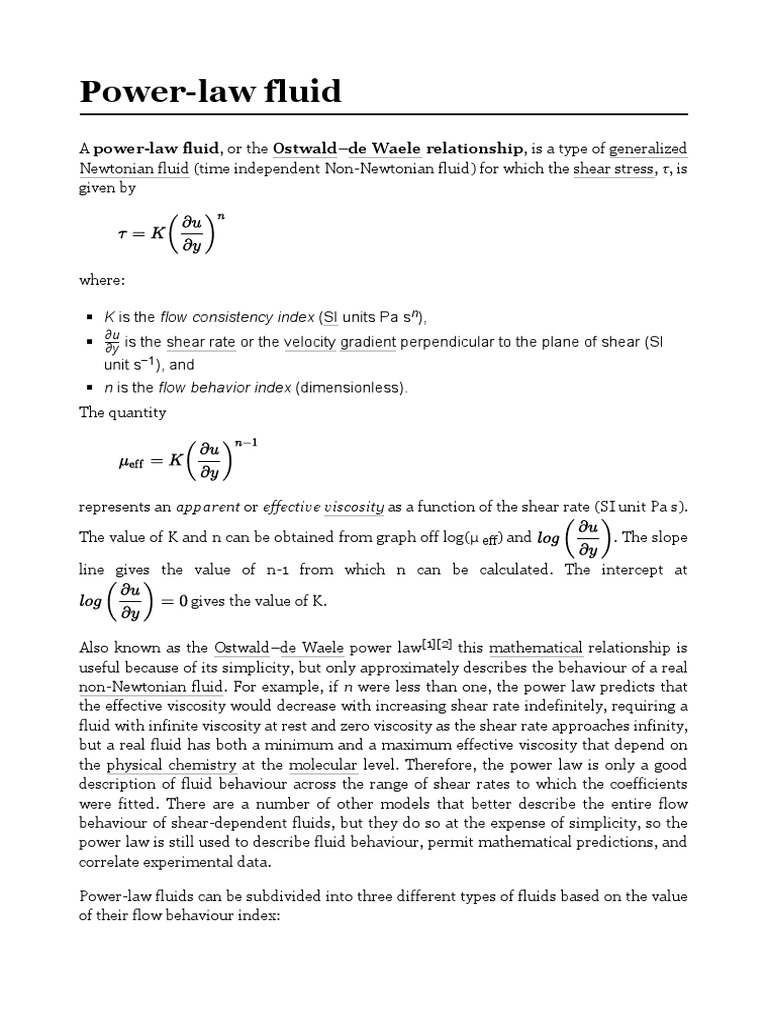 Power-Law Fluid | Download Free PDF | Civil Engineering | Physical ...