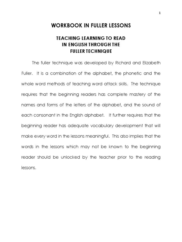 Workbook in Fuller Lessons | PDF | Alphabet | Consonant