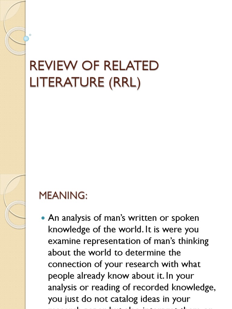 Review of Related Literature (RRL) | PDF | Systematic Review | Knowledge