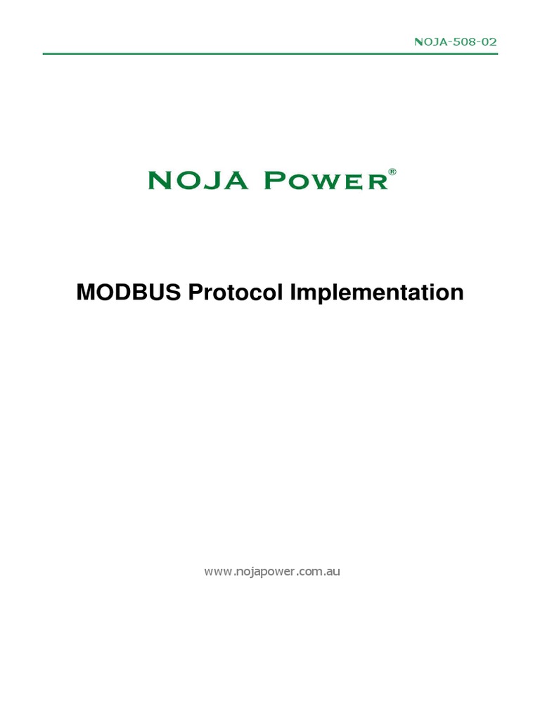 NOJA 508 02 Modbus Protocol Implementation | PDF | Areas Of Computer Science | Computer Engineering