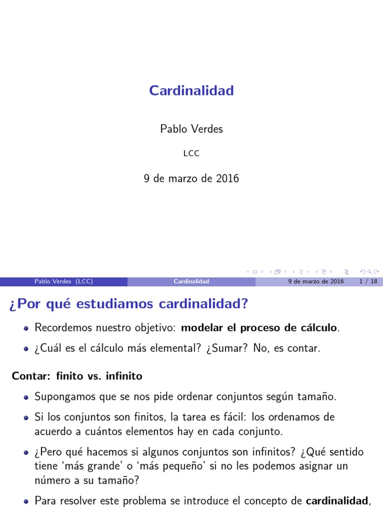 Concepto de Cardinalidad en Conjuntos | PDF | Conjunto (Matemáticas ...