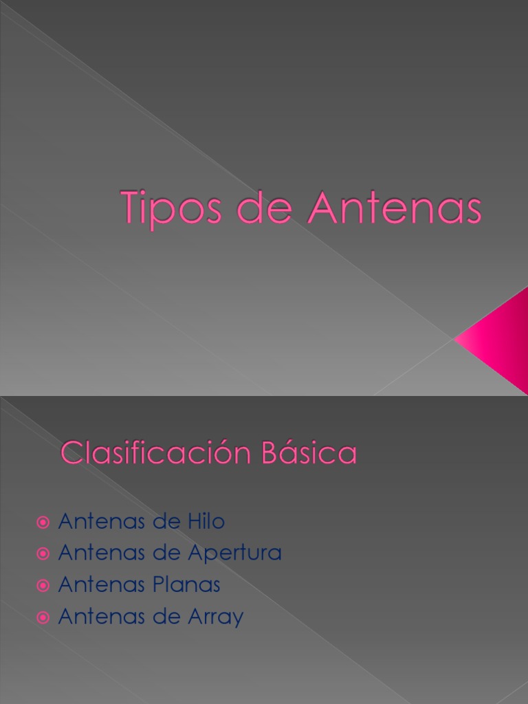 Tipos de Antenas | PDF | Antena (Radio) | Ingeniería en telecomunicaciones