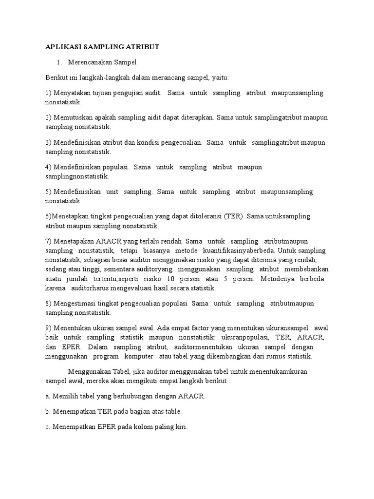 Aplikasi Sampling Atribut | PDF