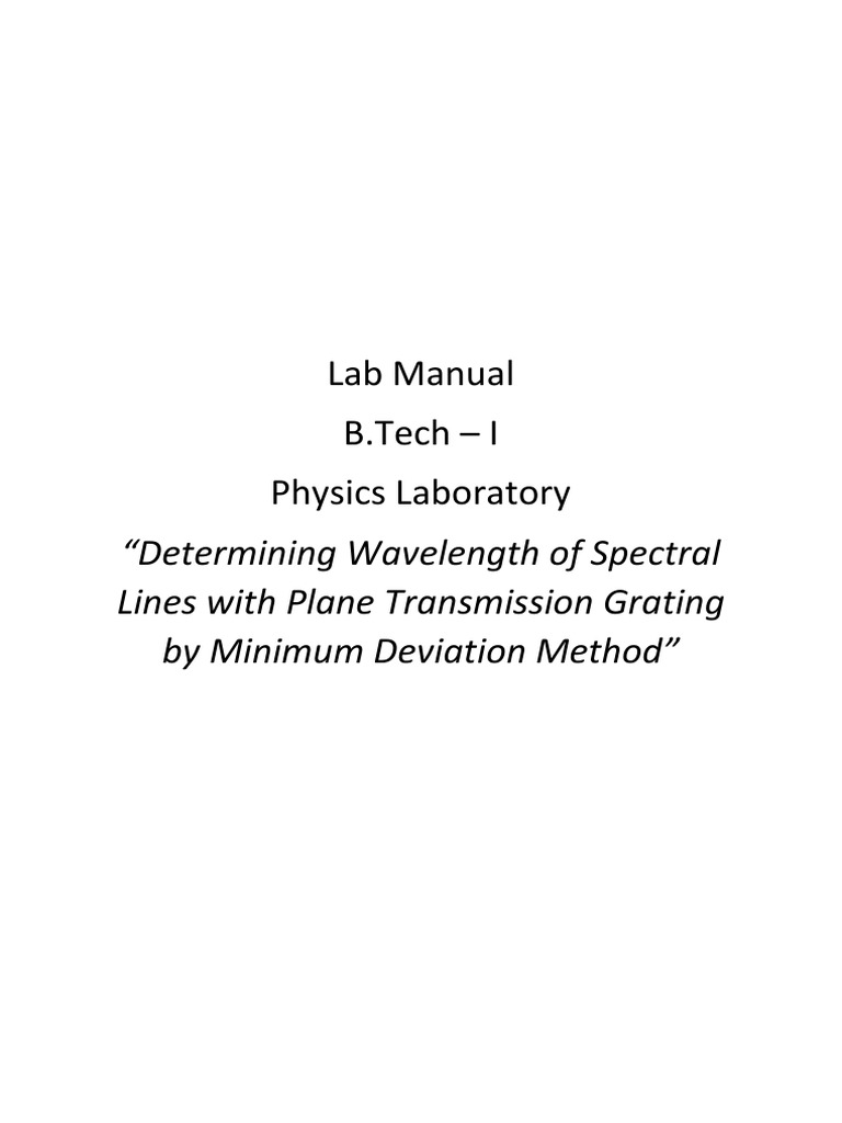 Lab Manual - Grating PDF | PDF | Diffraction | Spectrometer